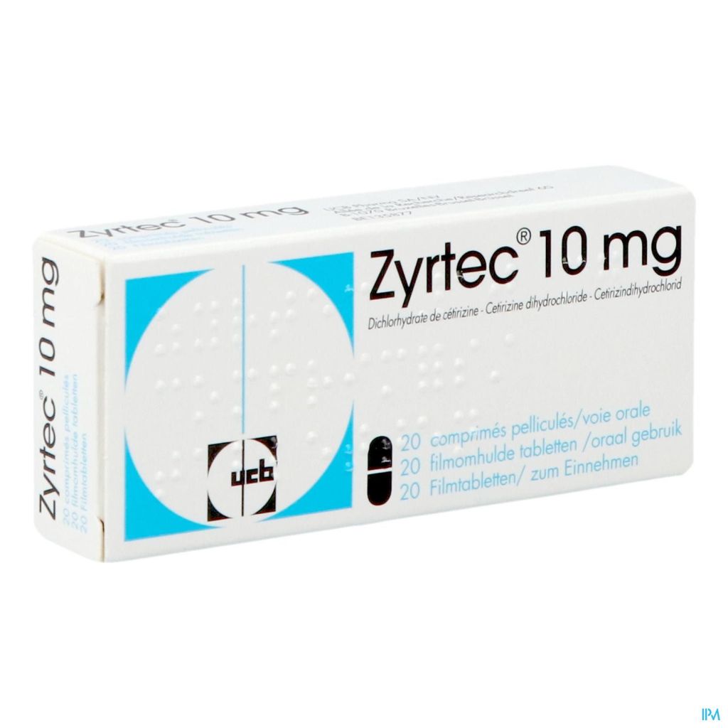 ZYRTEC COMRPIMES 20 X 10 MG : Comprimés | Pharmacodel, votre Pharmacie ...