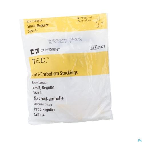 TED BAS GENOU 70710 S REGUL BLANC : Bas de contention | Pharmacodel ...