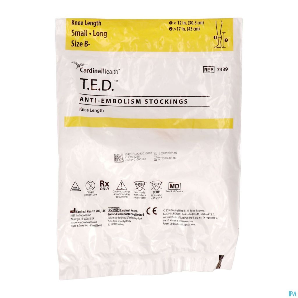 TED BAS GENOU 73390 S XLONG BLANC : Bas de contention | Pharmacodel ...
