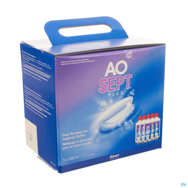 AOSEPT PLUS PACK 6 MOIS (5 X 360 ML) : Produits pour lentilles | Pharmacodel, votre Pharmacie en ...