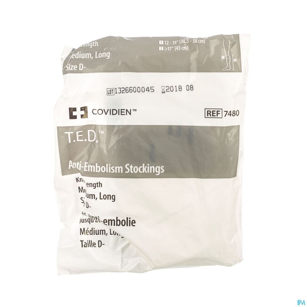 TED BAS GENOU 74800 M XLONG BLANC : Bas de contention | Pharmacodel ...