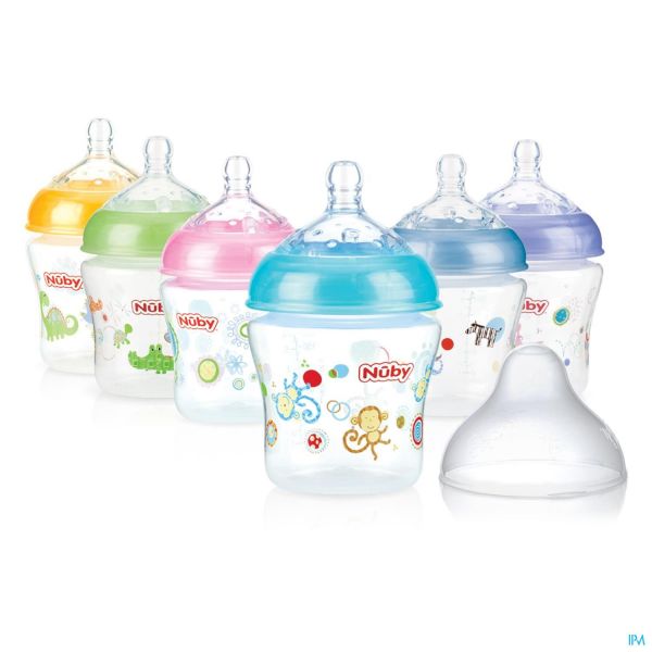 NUBY BIBERON ANTI COLIQUE 180 ML +0 MOIS : Biberons | Pharmacodel, votre Pharmacie en Ligne