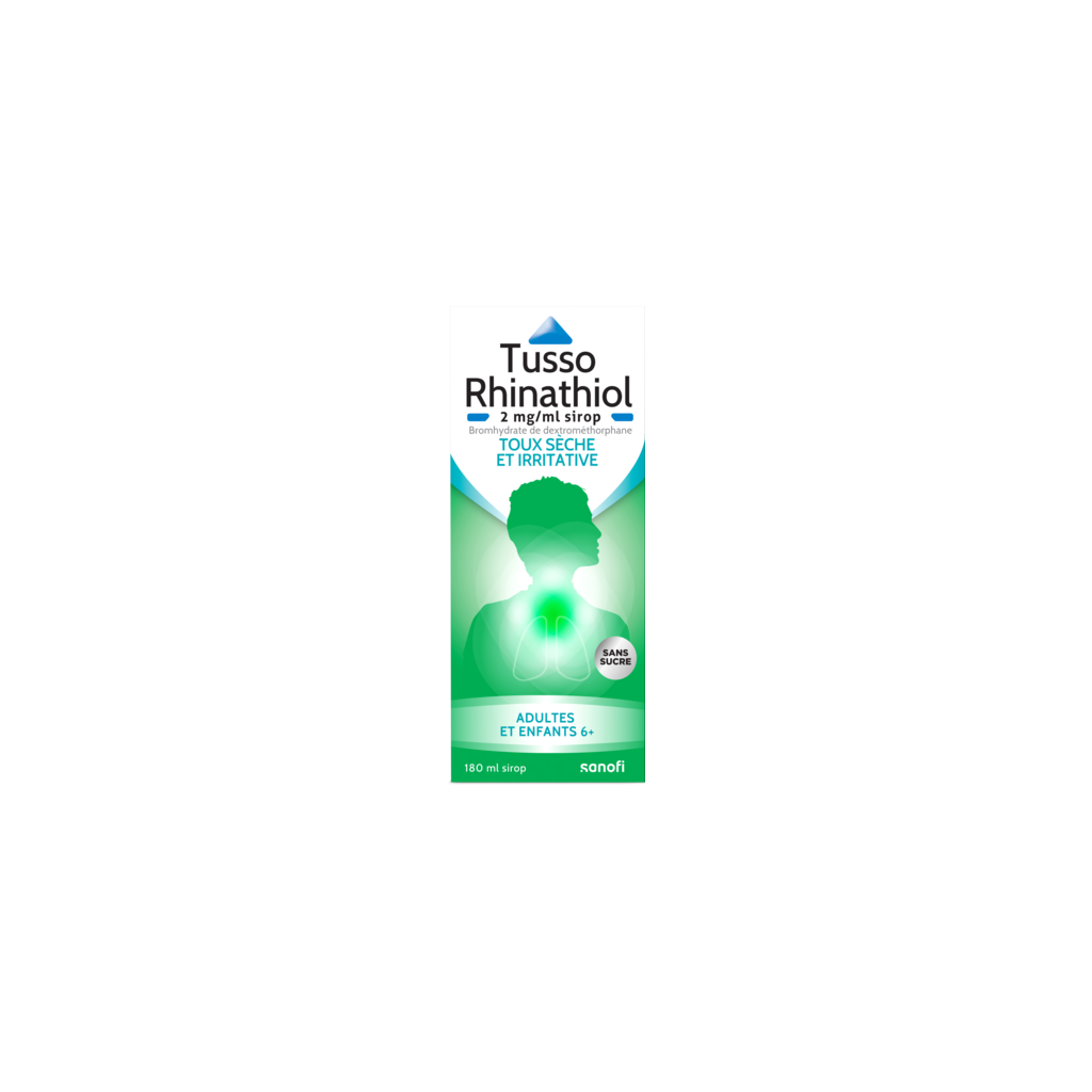 Tusso Rhinathiol 2mg/ml Siroop Volw Z/suiker 180ml