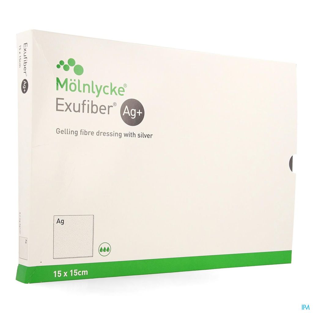 EXUFIBER AG+ 15 X 15 CM (10) : Pansements et gels actifs | Pharmacodel ...
