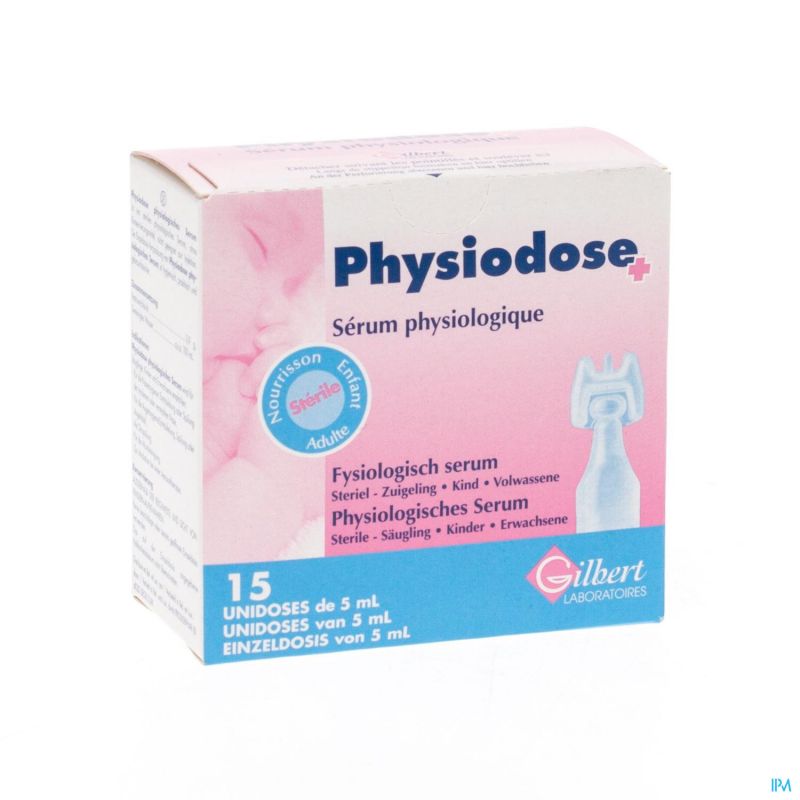 PHYSIODOSE SERUM PHYSIOLOGIQUE AMPOULES 15 X 5 ML : Nez | Pharmacodel, Pharmacie en Ligne