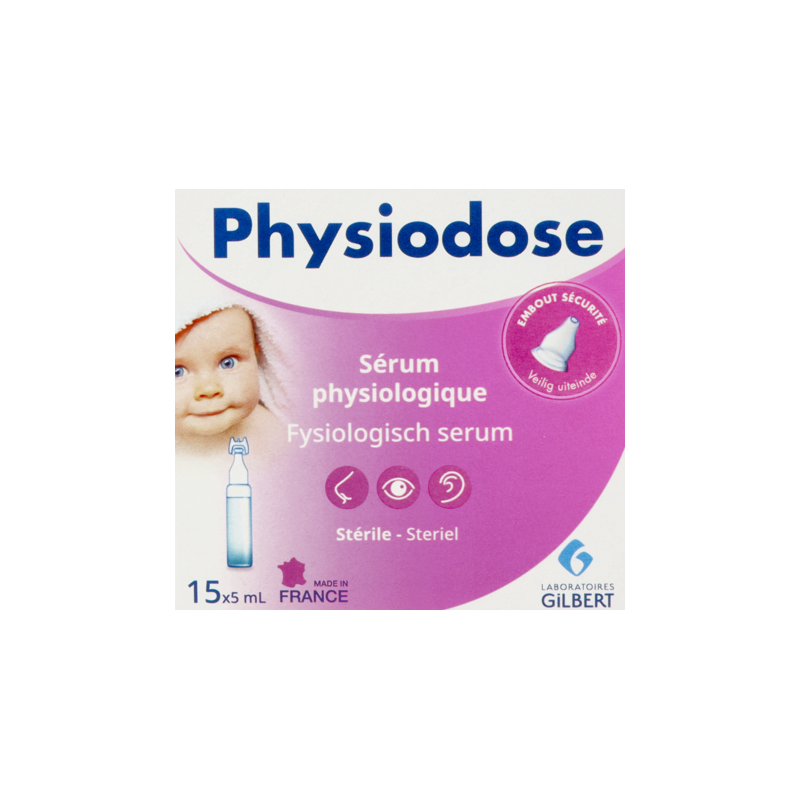 PHYSIODOSE SERUM PHYSIOLOGIQUE AMPOULES 15 X 5 ML : Nez | Pharmacodel, Pharmacie en Ligne
